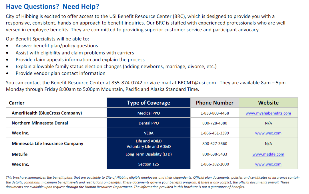 Benefits | Hibbing, MN
